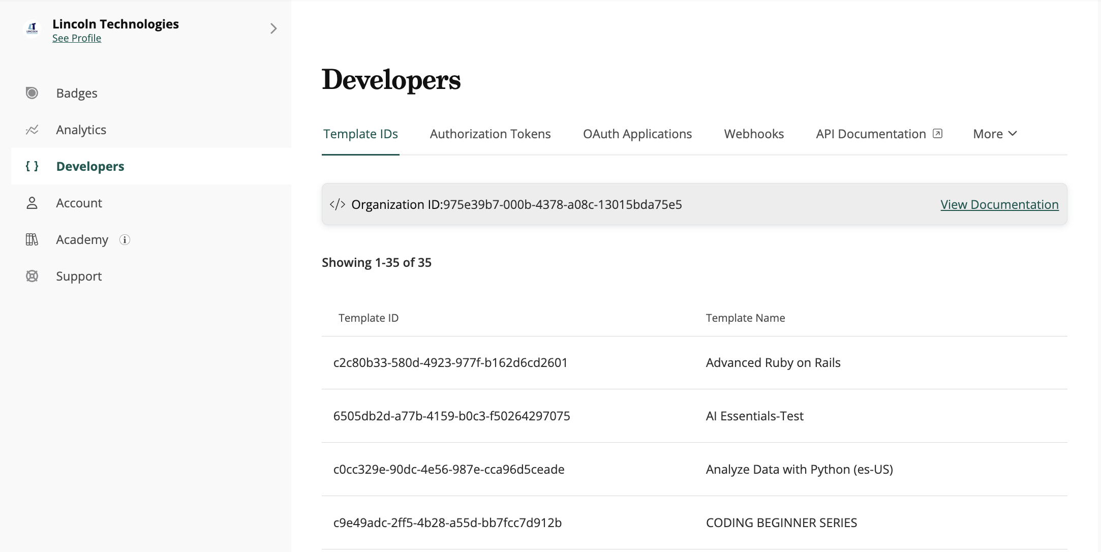 Different identifiers - IDs – Credly, Inc.