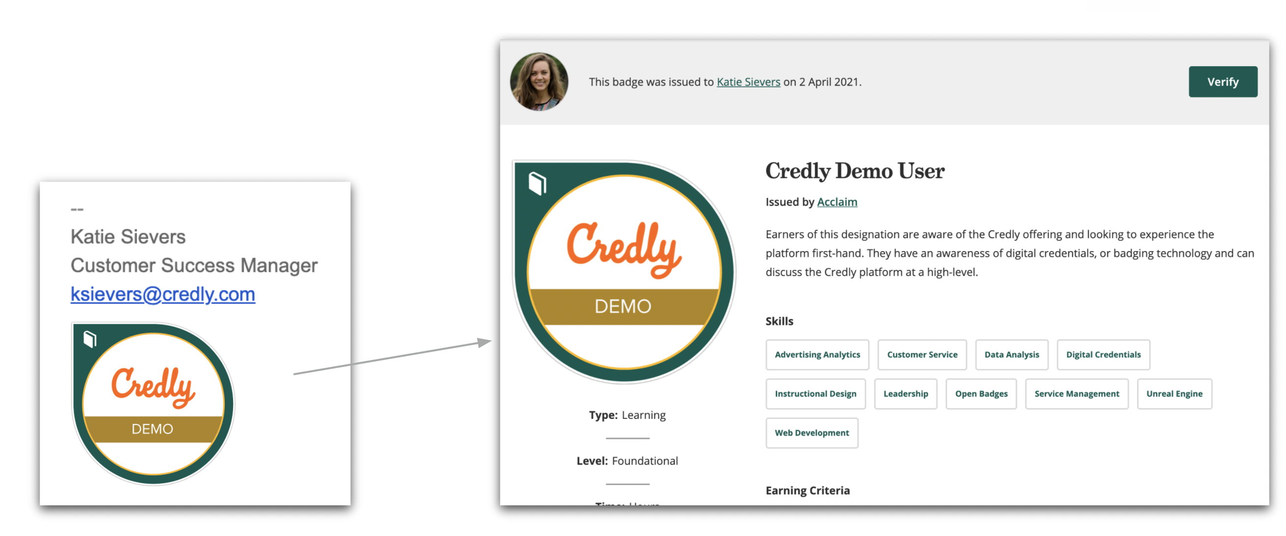 The earner's experience – Credly, Inc.